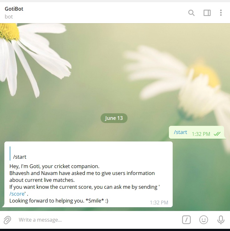 GitHub - navam09/CricketBot: A telegram bot for giving live cricket ...