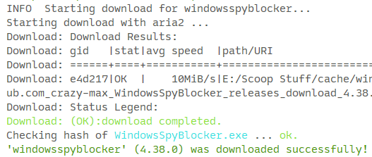 windowsspyblocker@4.38.0: download via aria2 failed · Issue #8280 · ScoopInstaller/Extras · GitHub