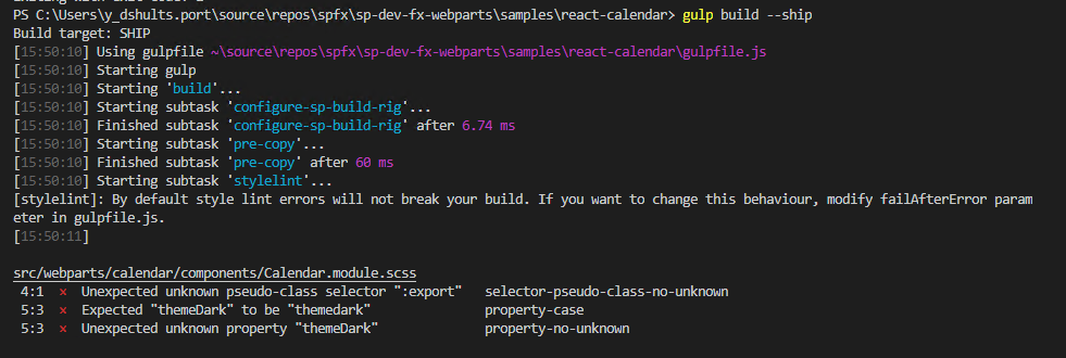 React-Calendar gulp build --ship Fails · Issue #1134 · pnp/sp-dev-fx-webparts · GitHub