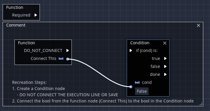 VisualScript Connect bool from function to node without exec line causes crash · Issue #43418 ...