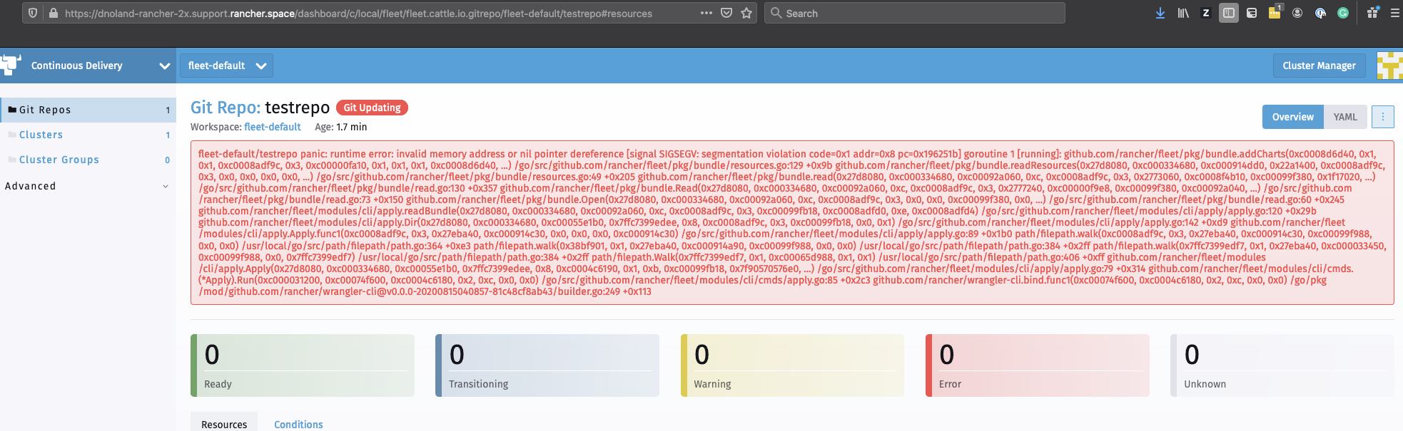 Segmentation violation when adding git repo with chart containing selectors · Issue #203 ...