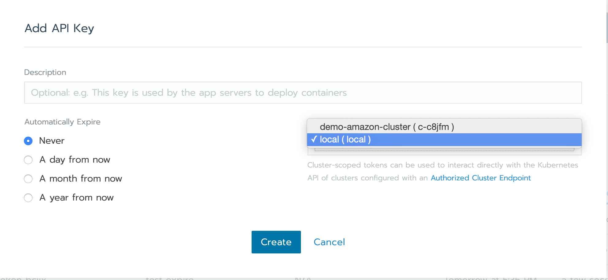 Ui No Scope Option Disappears From Drop Down When Adding Api Key · Issue 22675 · Rancher 