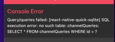 SQL execution error: no such table channelQueries · Issue #1713 · GetStream/stream-chat-react ...
