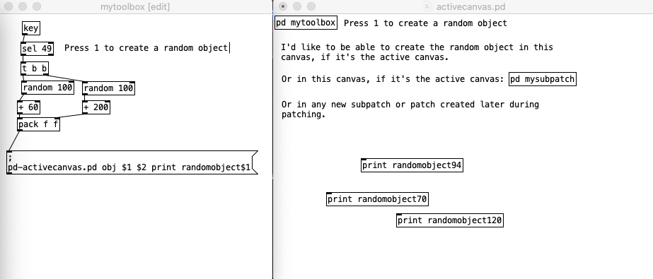 Feature Request Dynamic Patching Send To Activecanvas · Issue 1867 · Pure Datapure Data 