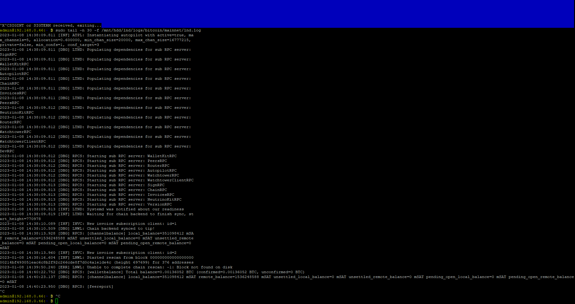 lnd/bitcoin 100% sync but node not running · Issue #3588 · raspiblitz ...