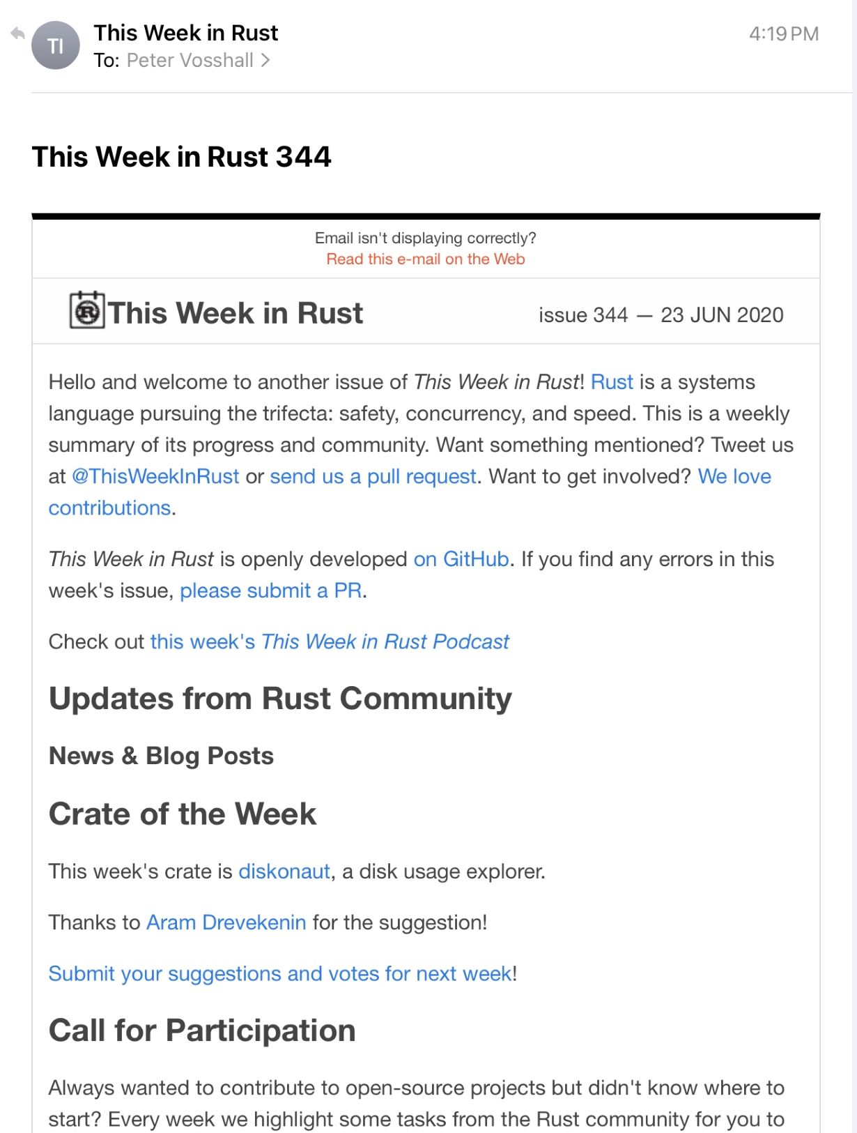Missing News And Blog Posts In Issue 344 · Issue 1325 · Rust Langthis Week In Rust · Github 2531