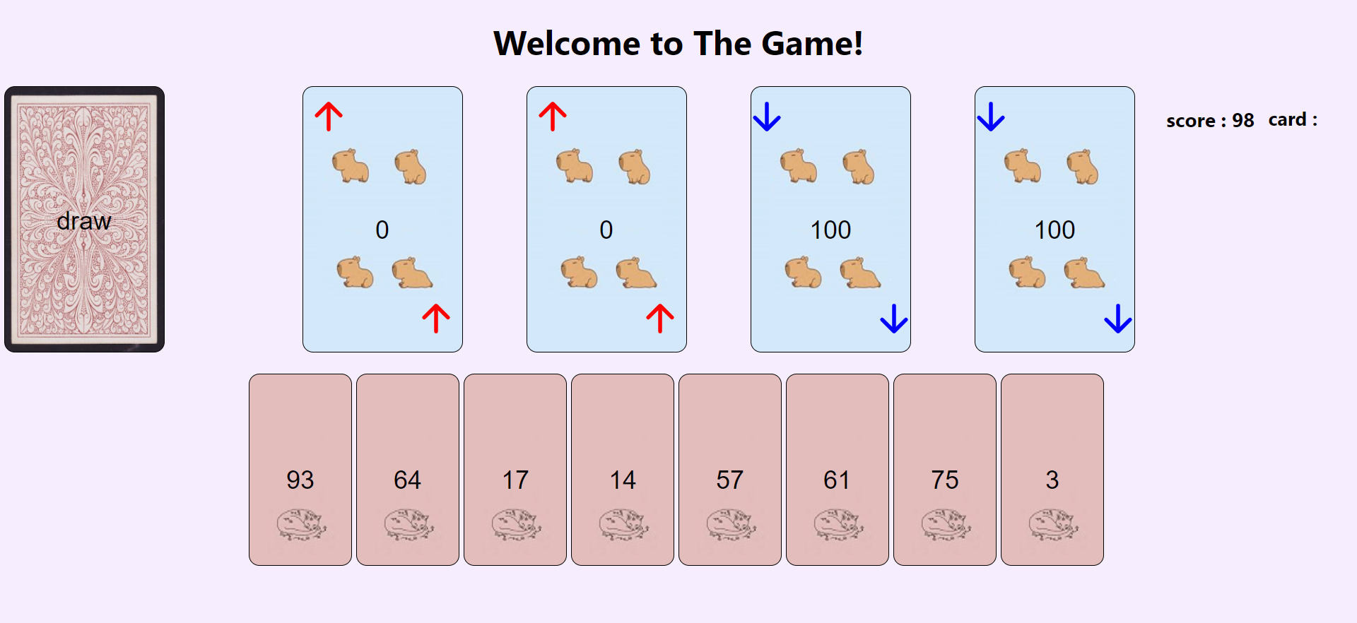 GitHub - cmatoussi/thegame: card game