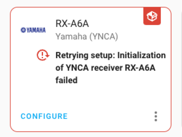 Stuck at Retrying setup: Initialization of YNCA receiver RX-A6A failed ...