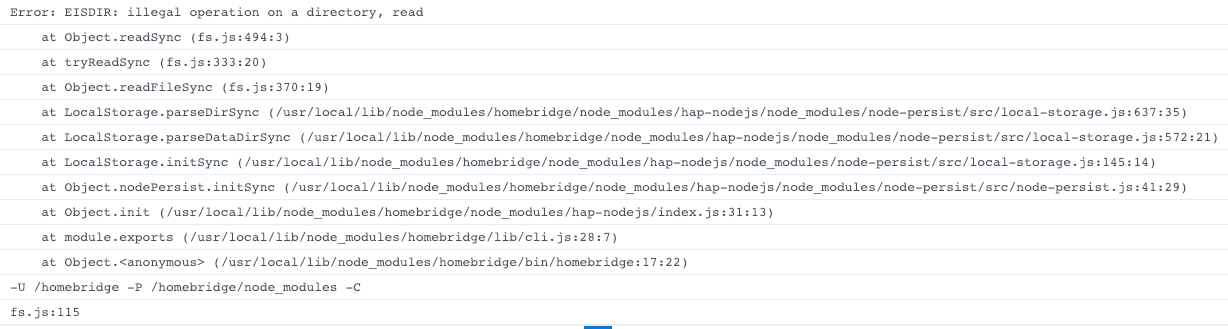 Error Eisdir Illegal Operation On A Directory Read · Issue 2122 · Homebridgehomebridge · Github