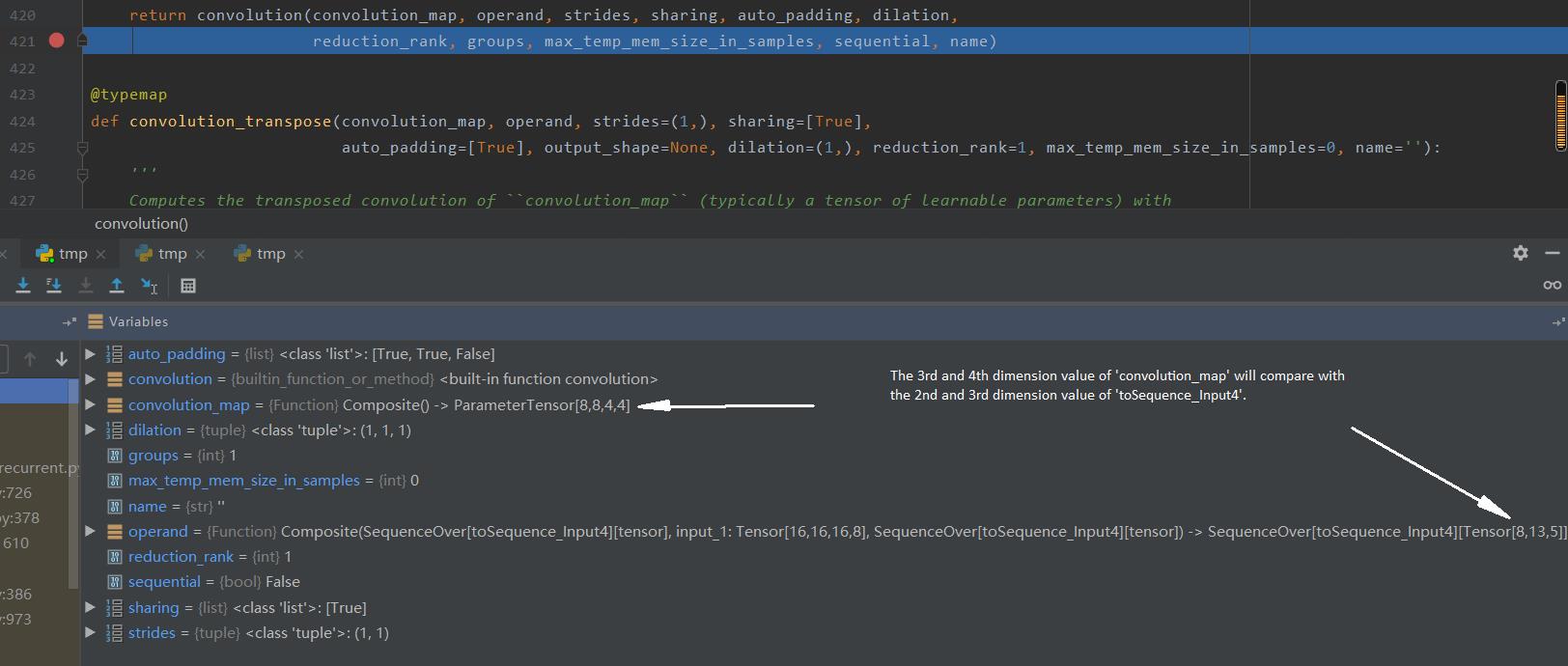 CNTK fails in building the model with the layer`ConvLSTM2D`in some cases when `kernel_size` is ...