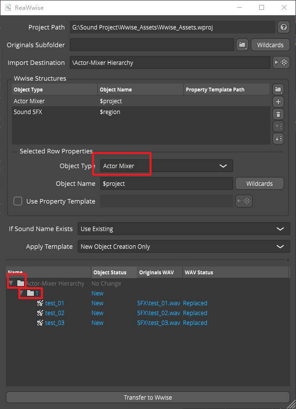 it cannot be exported to Wwise,If Actor Mixer is selected for Object ...