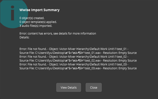 it cannot be exported to Wwise,If Actor Mixer is selected for Object ...