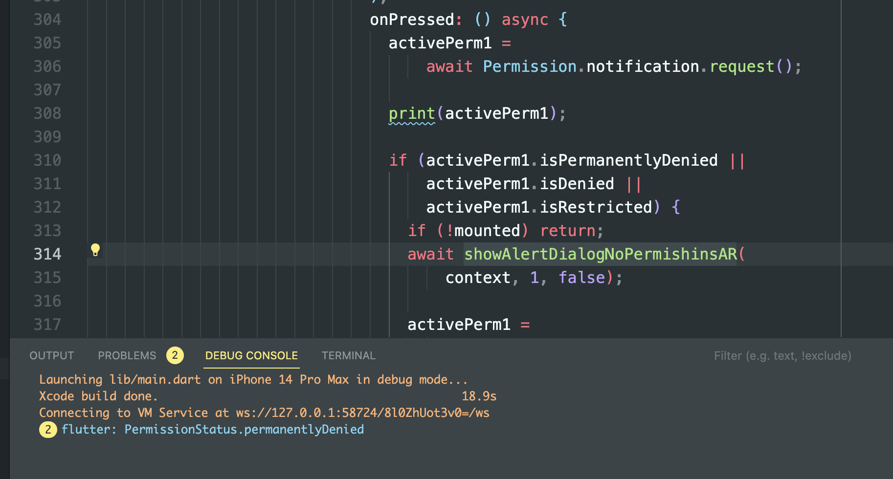 "Permission.notification.request()" on IOS 16 Allows Return "PermissionStatus.permanentlyDenied ...