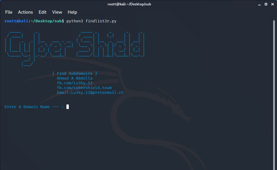 s · Issue #1 · cybershield-1/Find-Subdomains-By-Findlist3r · GitHub