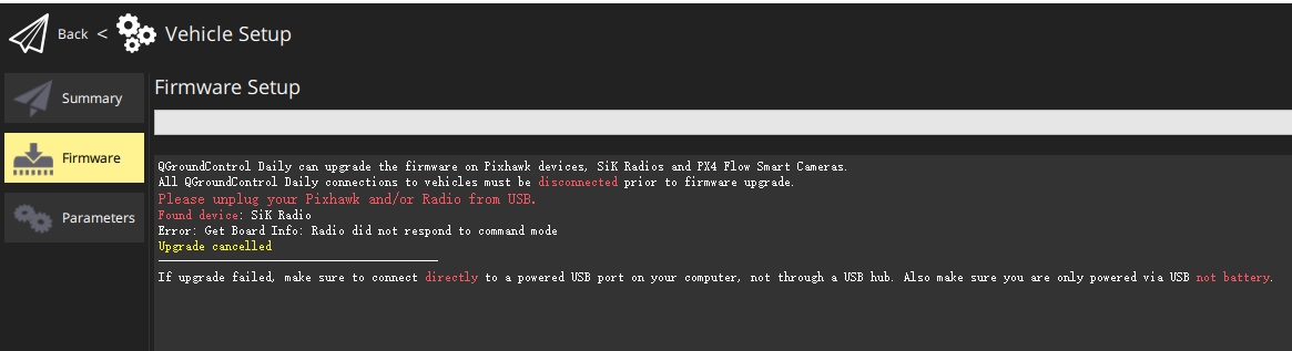 QGroundControl unable to update SI1060 Radio · Issue #10001 · mavlink/qgroundcontrol · GitHub