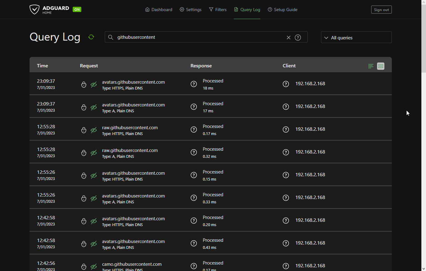 query log incomplete · Issue #6064 · AdguardTeam/AdGuardHome · GitHub