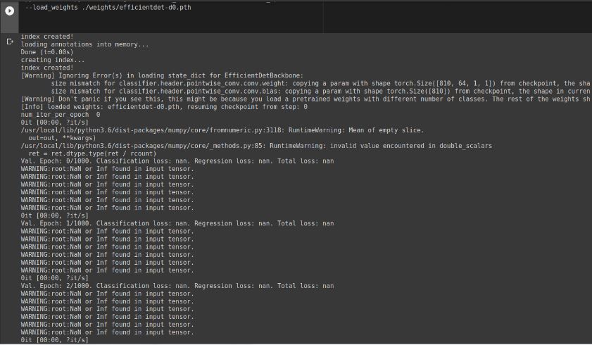 ZeroDivisionError : Training on custom dataset · Issue #517 · zylo117/Yet-Another-EfficientDet ...
