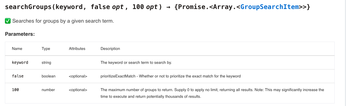 [BUG] '100' in params for searchGroup() · Issue #462 · noblox/noblox.js · GitHub