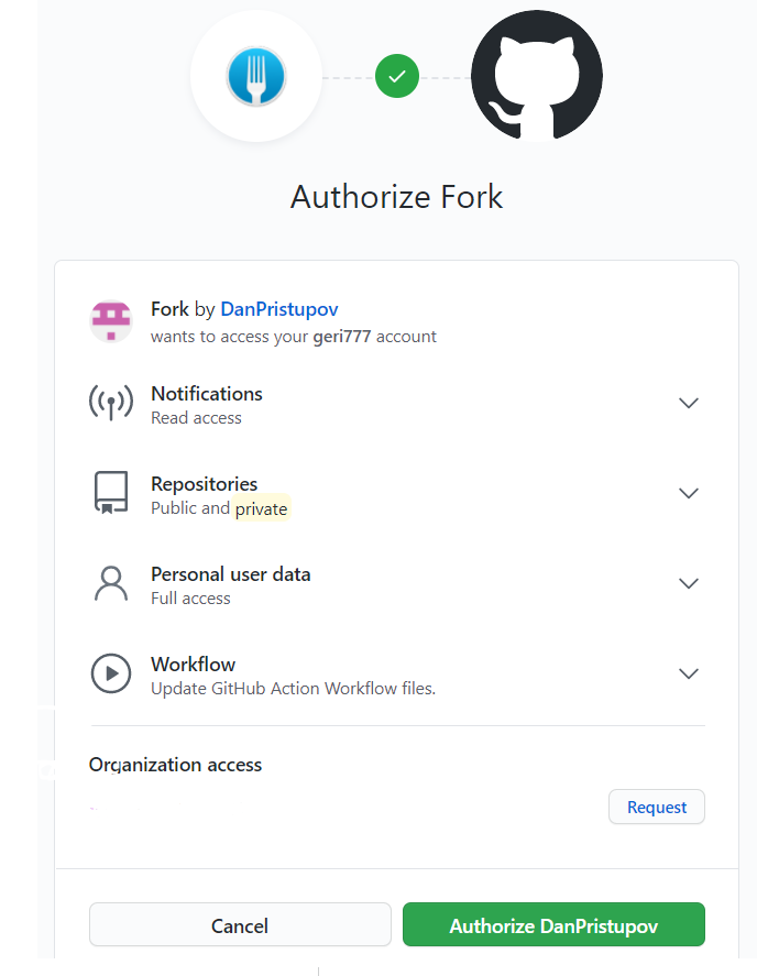 Privacy concern: Do I have to give you access to my Github Repository? · Issue #1185 · fork-dev ...