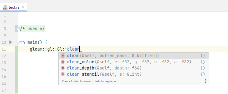 "glutin" api extension not recognized properly after enabling "org.rust.cargo.evaluate.build ...