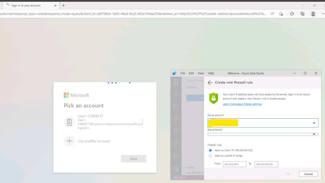 Lab 02-provision-sql-database: Azure Data Studio firewall exception does not work · Issue #6 ...