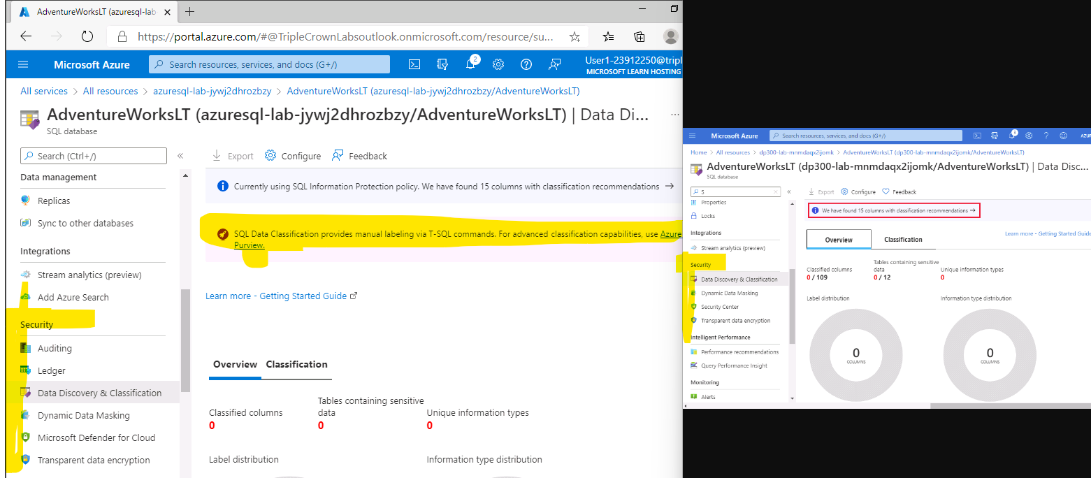 Lab-05-enable-sql-defender-and-data-classification: outdate screenshot ...