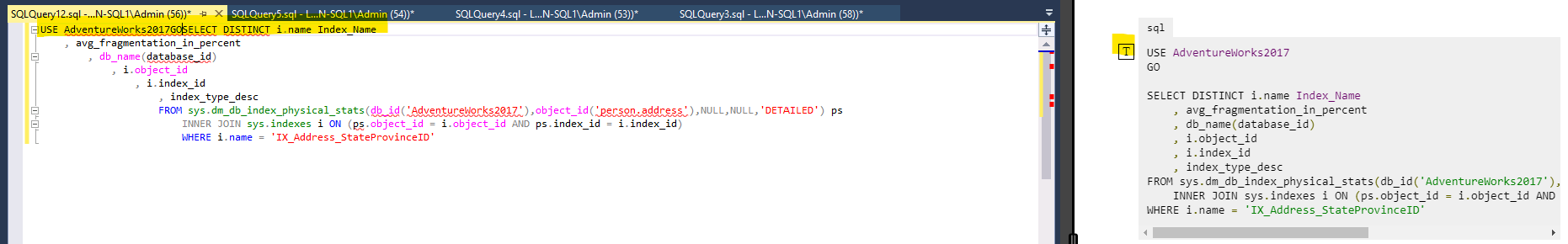 Lab-07-detect-correct-fragmentation-issues: query syntax error due to ...