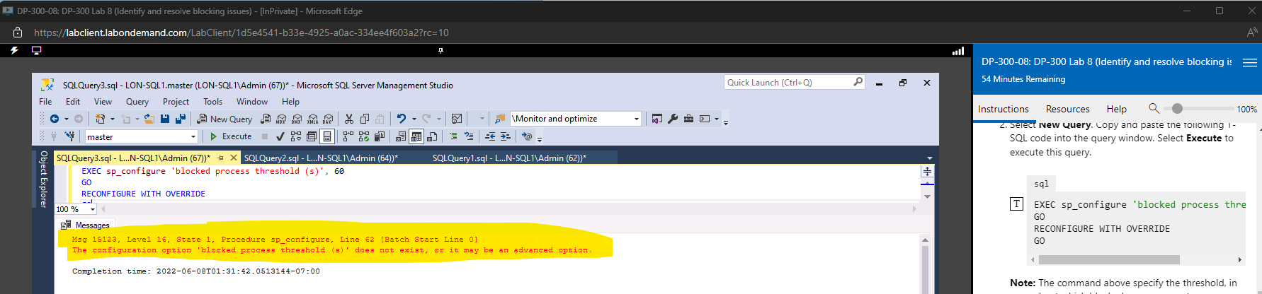 Lab-08-identify-resolve-blocking-issues: script to change advanced ...