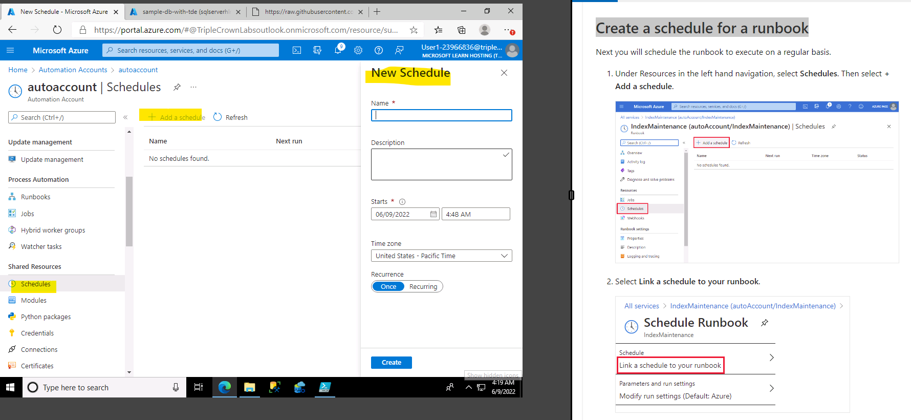 Lab-13-deploy-automation-runbook-rebuild-indexes: outdated screenshots ... Lab-13-deploy-automation-runbook-rebuild-indexes: outdated screenshots ...