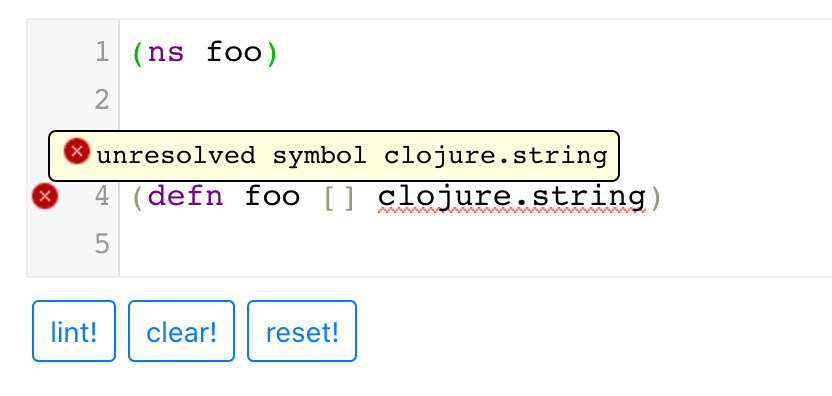 Bare namespaces are not highlighted as invalid · Issue #1335 · cursive-ide/cursive · GitHub