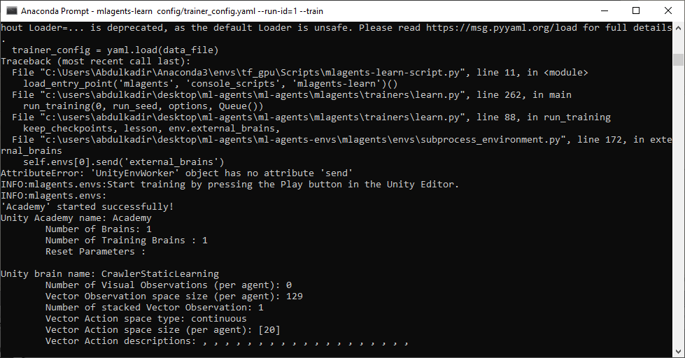 ML-Agents stucks at training with PPO · Issue #2142 · Unity-Technologies/ml-agents · GitHub