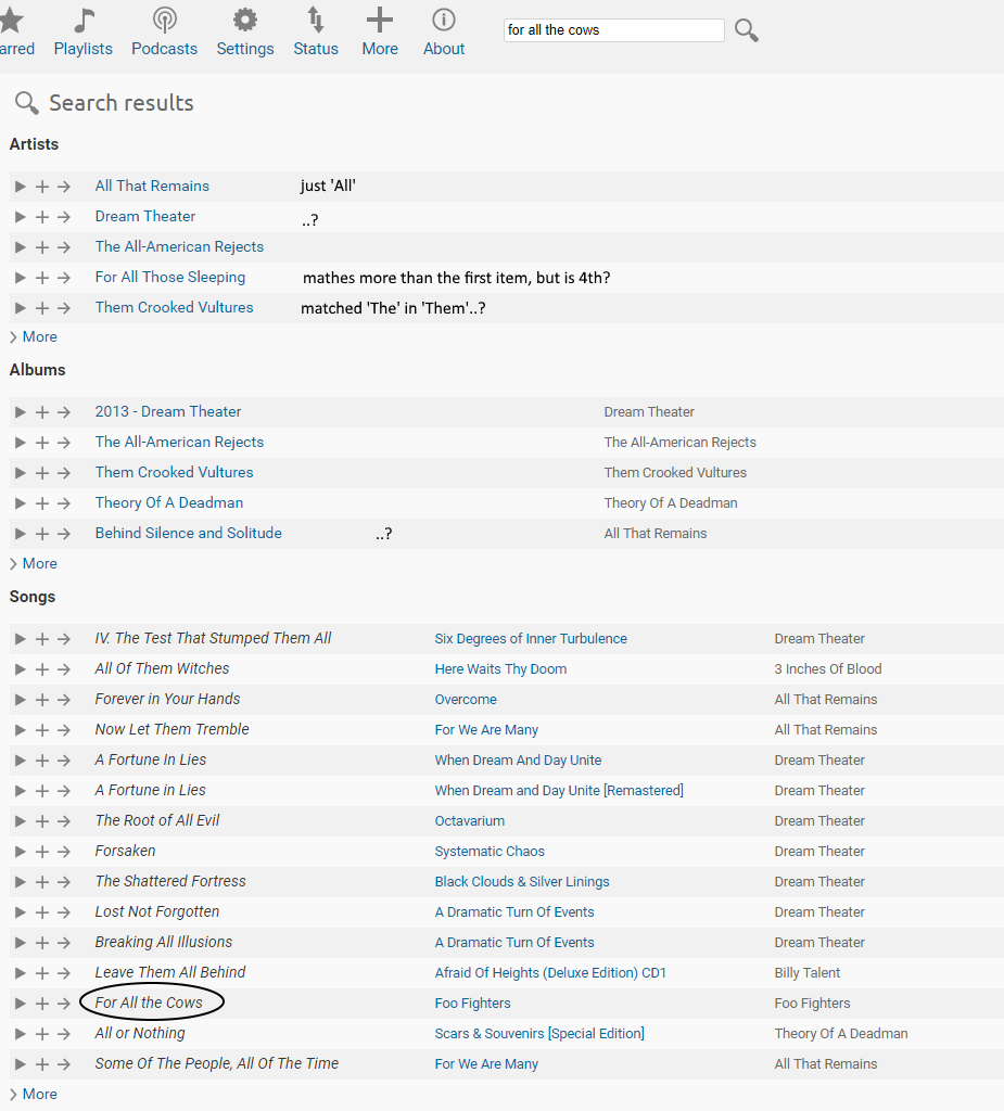 Search result quality · Issue #1142 · airsonic/airsonic · GitHub