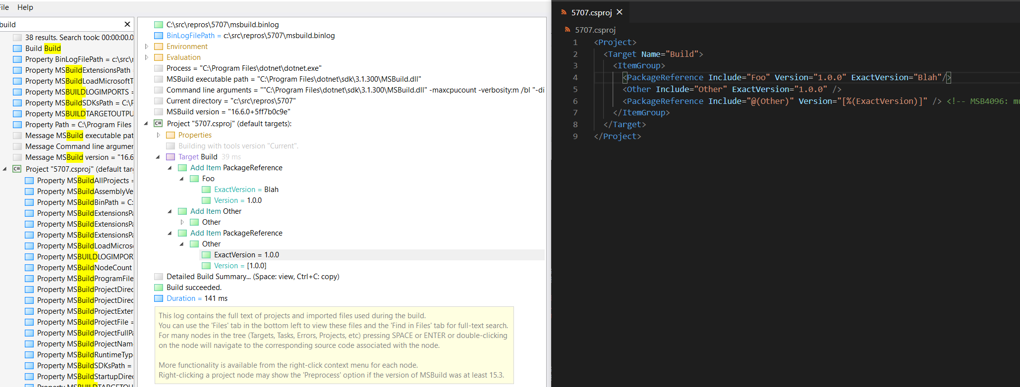 MSB4096 seems too strict: A Include="@(B)" C="%(D)" requires all existing A to have metadata D ...