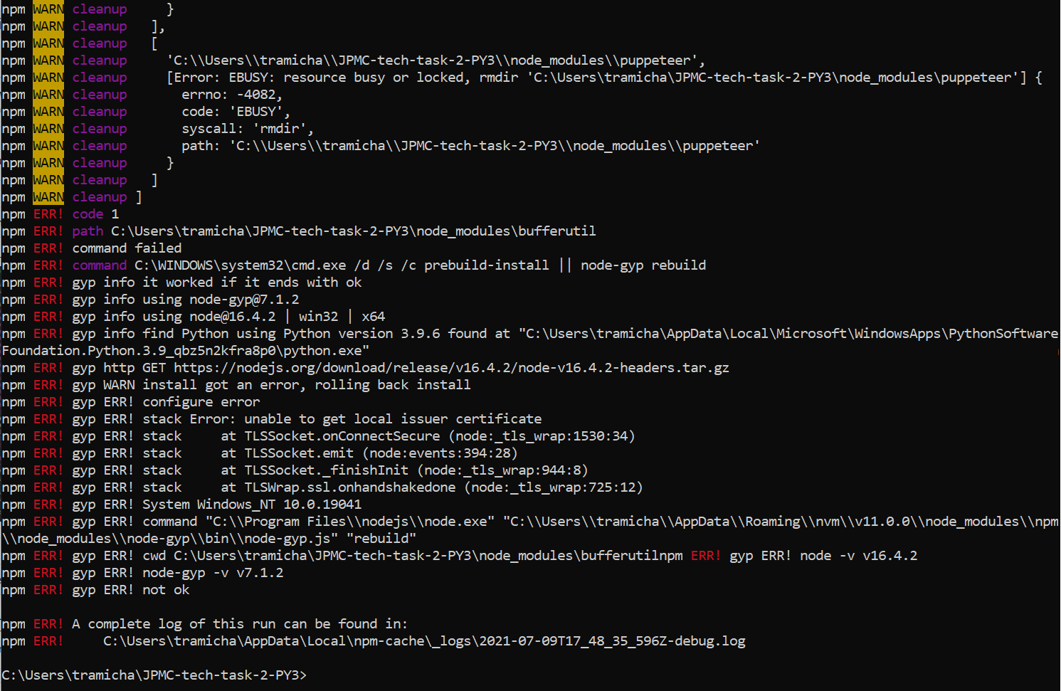 error with npm install · Issue #514 · insidesherpa/JPMC-tech-task-2-PY3 · GitHub