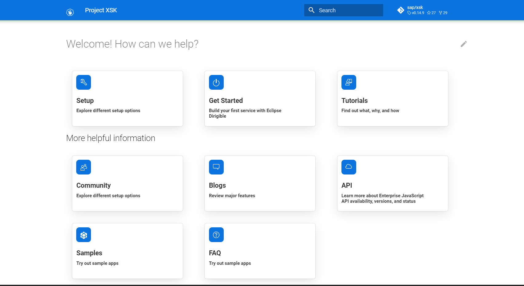 [Documentation] Create an XSK Documentation homepage · Issue #1480 · SAP-archive/xsk · GitHub