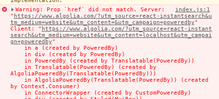 Please fix poweredBy SSR compatibility · Issue #2950 · algolia/react-instantsearch · GitHub