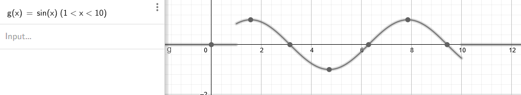 I cannot see "Help" option, Graphing mode: how to specify function domain (say, 1