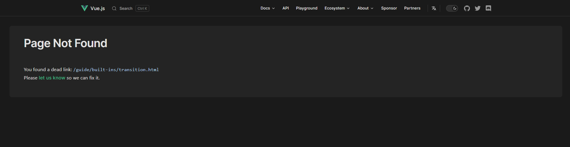 Dead Link In Docs Guidebuilt Instransitionhtml · Issue 2120 · Vuejsdocs · Github
