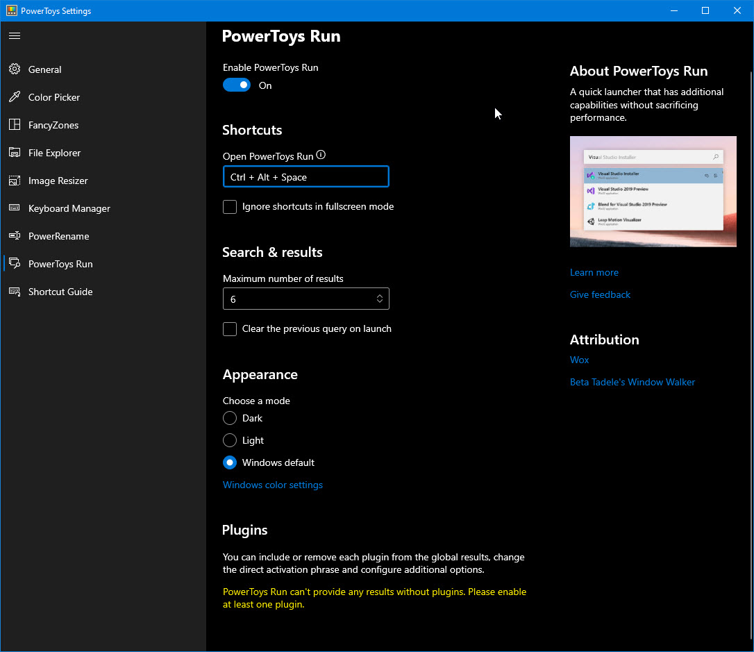 [Run] Not running and plugins not available · Issue #10120 · microsoft/PowerToys · GitHub