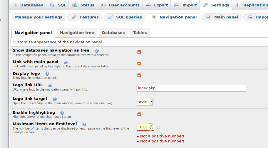 Multiple occurrences of error messages in settings · Issue #15066 · phpmyadmin/phpmyadmin · GitHub