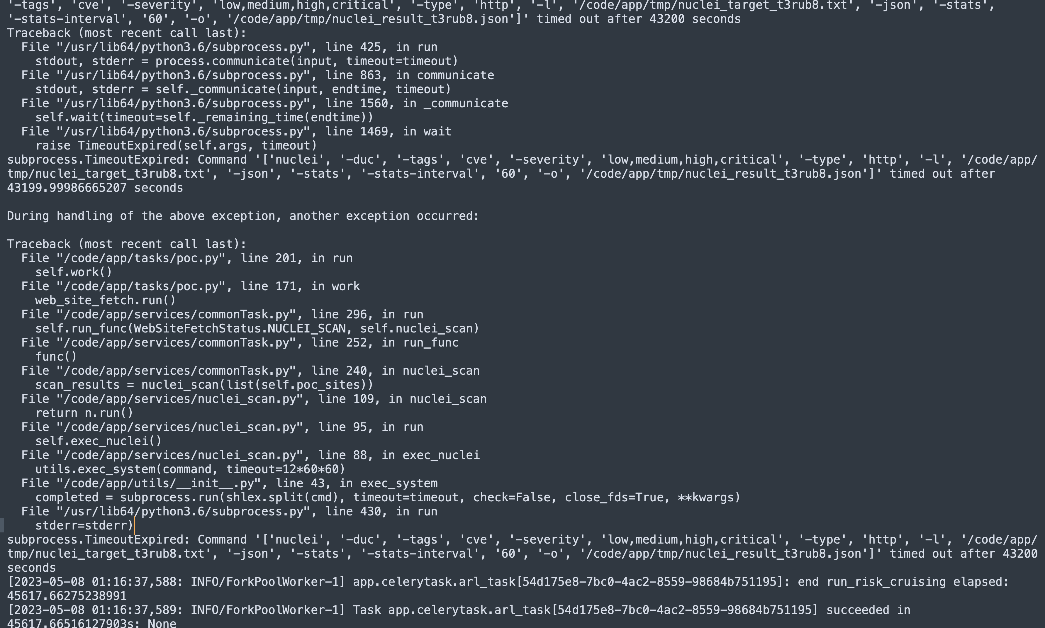 风险巡航任务error · Issue #561 · TophantTechnology/ARL · GitHub