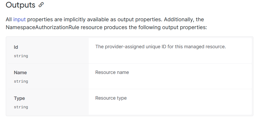 PrimaryKey missing on NamespaceAuthorizationRule · Issue #1954 · pulumi/pulumi-azure-native · GitHub