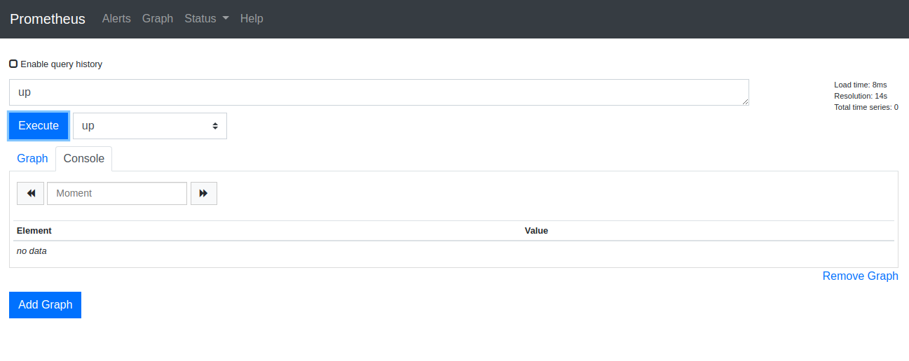 Prometheus Runs Fine Metrics List Showing Up As Well But No Data In Elements Section · Issue