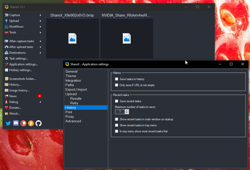 How to disable the recent tasks? · Issue #4671 · ShareX/ShareX · GitHub