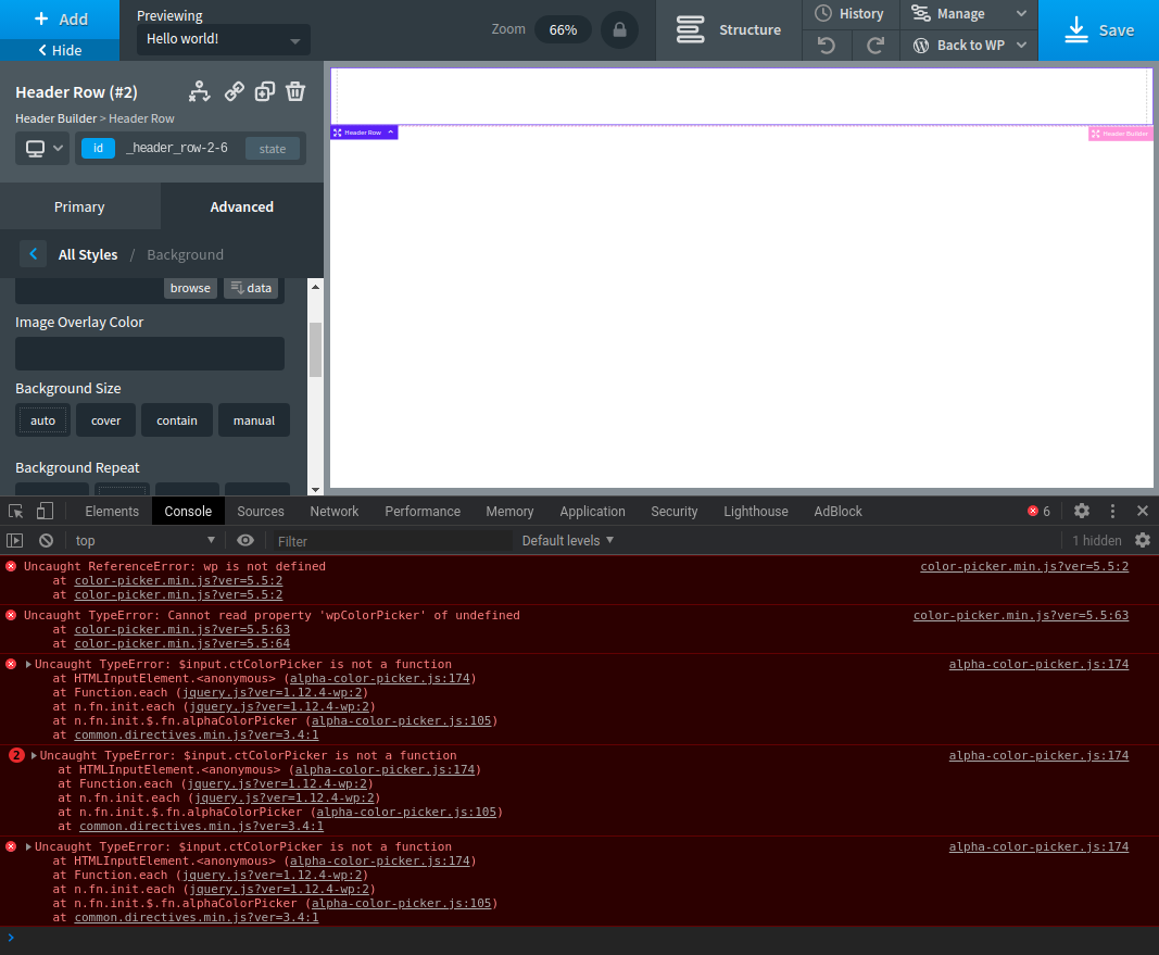 Oxygen Web Builder Issue with Color Picker on latest Wordpress 5.5 ...