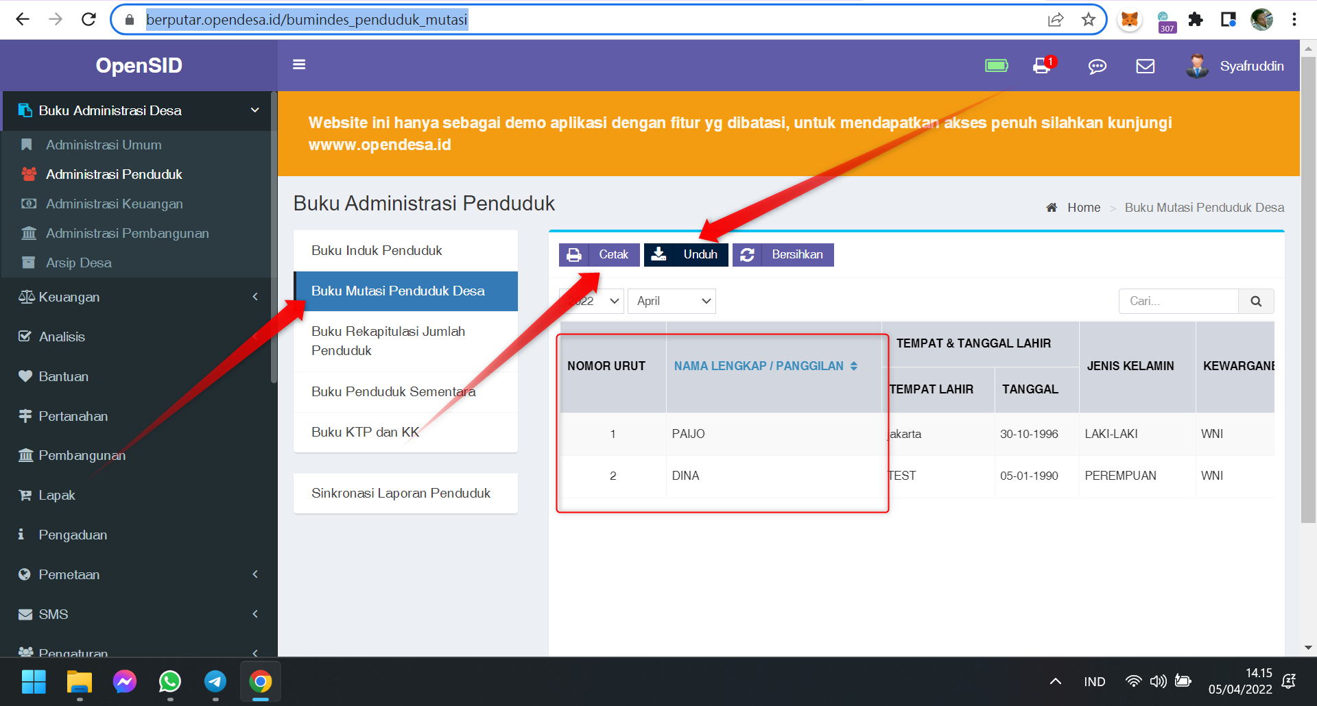 Permintaan fitur: Tambahkan Print + Download pada statistik > Laporan bulanan > Rincian ...
