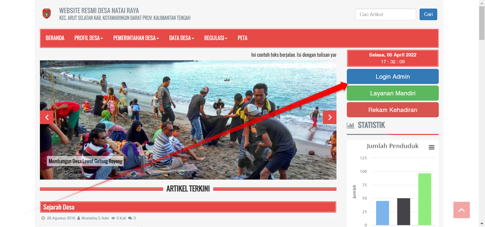Login admin dan layanan mandiri · Issue #104 · OpenSID/tema-natra · GitHub