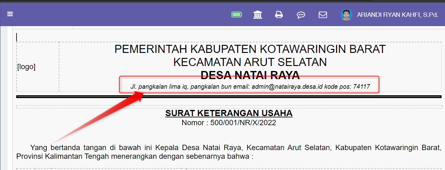 Bug/error: Tulisan Pada Surat Tidak Sesuai mulai KOP sampai bawah TTD ... Bug/error: Tulisan Pada Surat Tidak Sesuai mulai KOP sampai bawah TTD ...