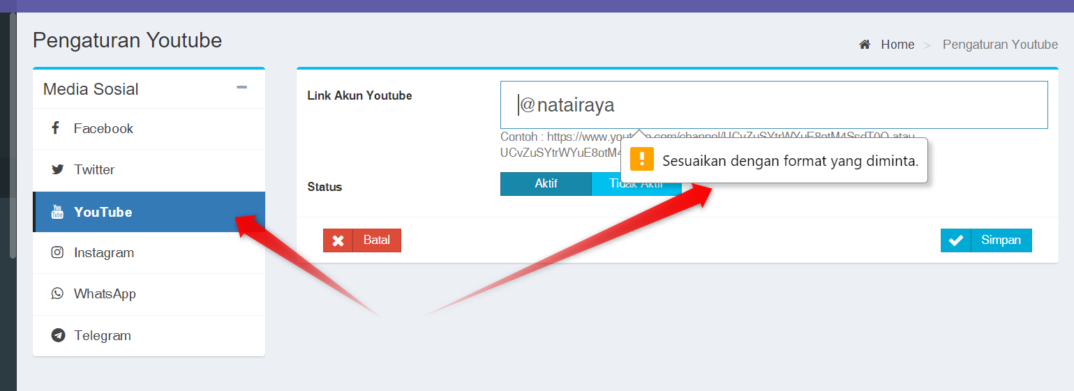 Menambah Link Channel Youtube pada Menu Admin Web -> Media Sosial · Issue #6006 · OpenSID ...