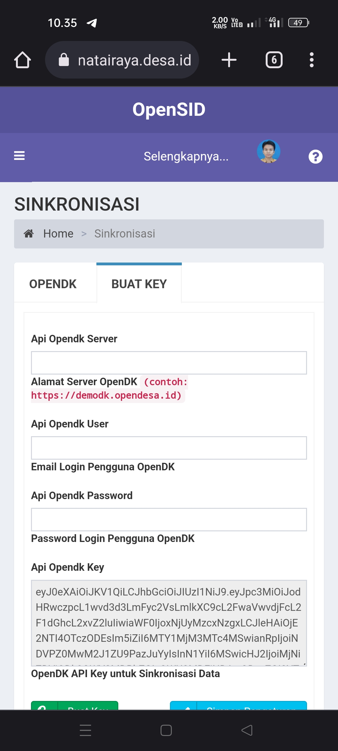 Bug/error: Kolom API OpenDK Key Disable · Issue #6070 · OpenSID/OpenSID · GitHub